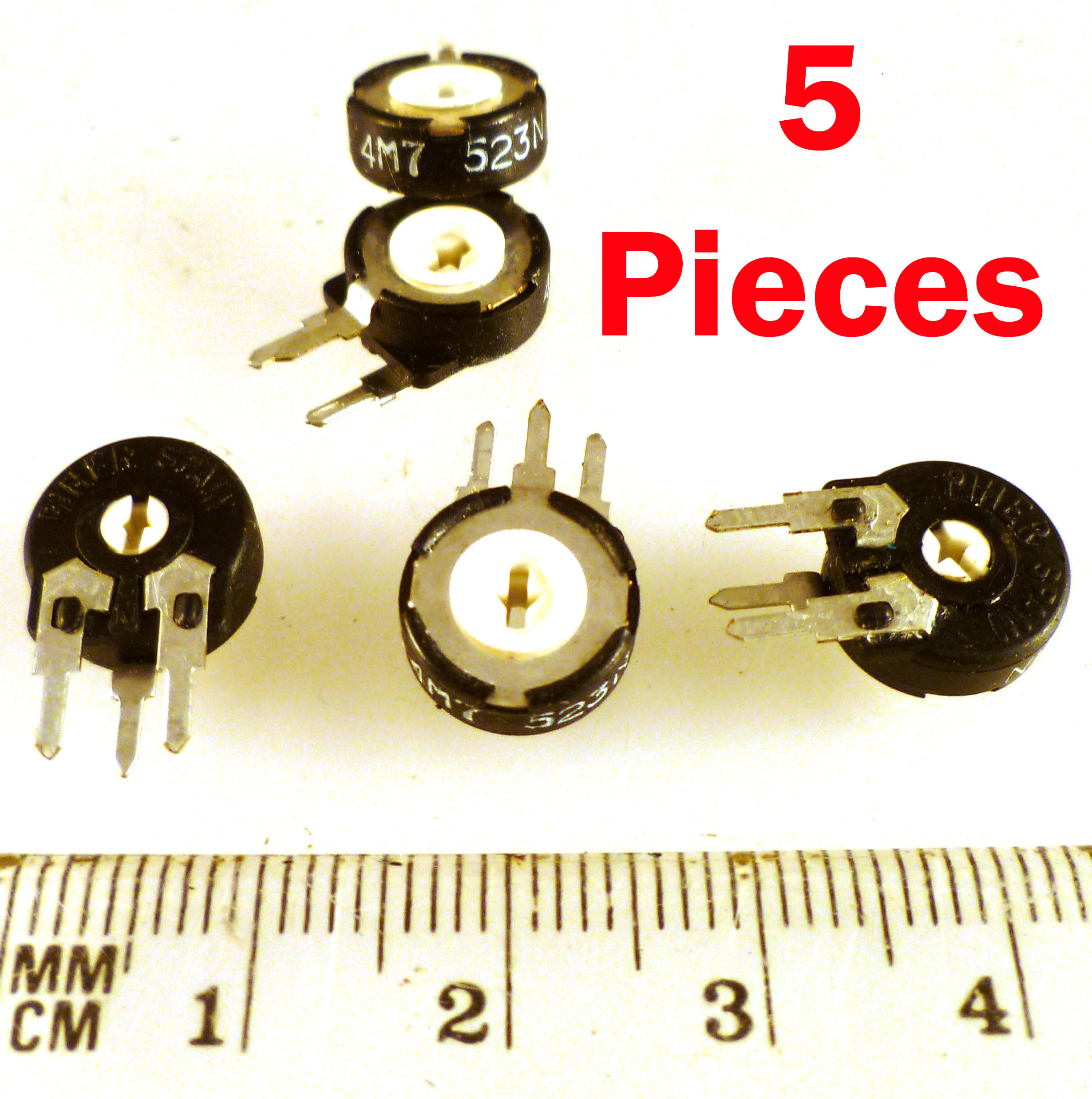 Piher 4M7 Ohm PCB Vertical Trimmer Potentiometer 5 Pieces MBF027i ...