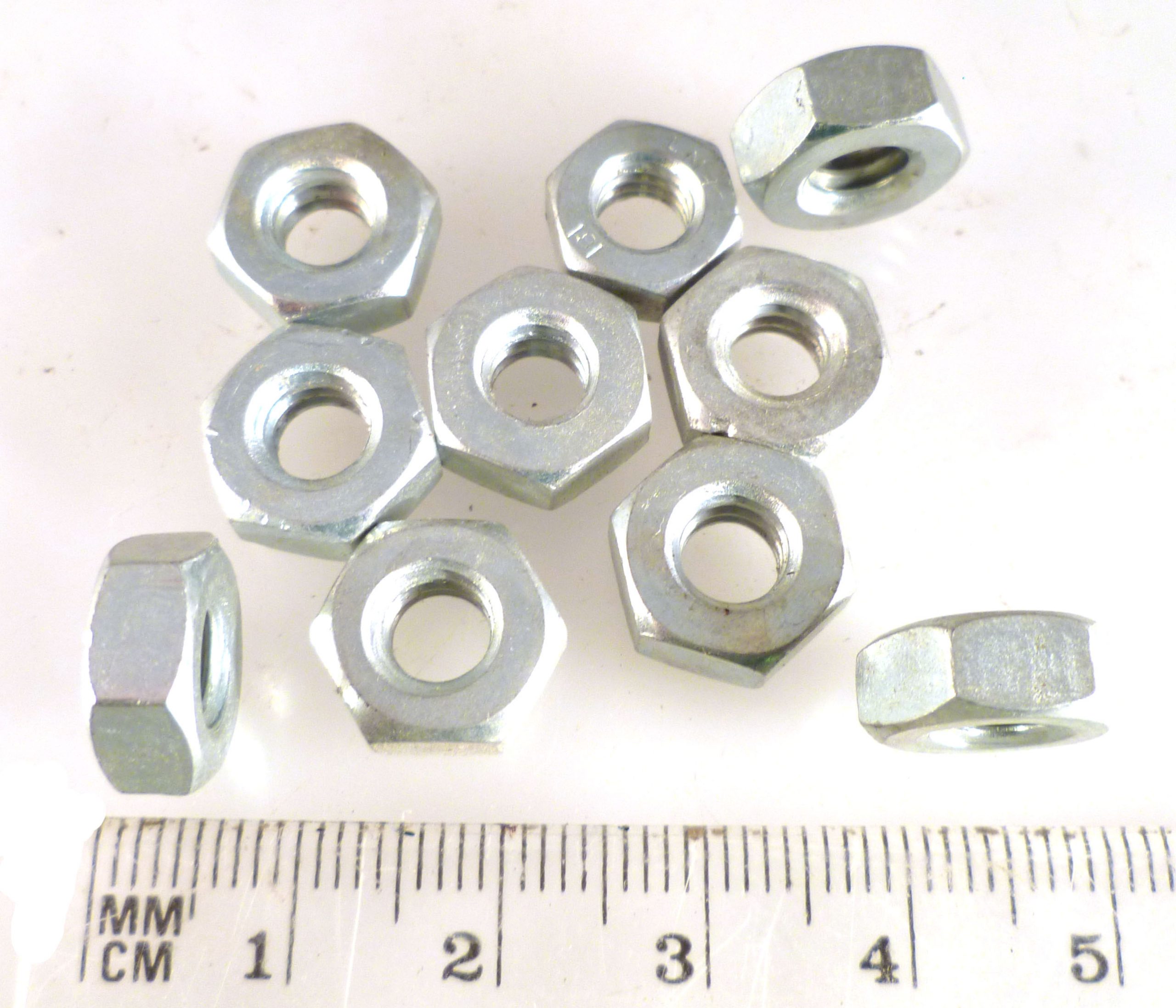 M5 Full Nut Hexagonal Mild Steel Galvanised 10 Pieces MBG016A | Rich ...