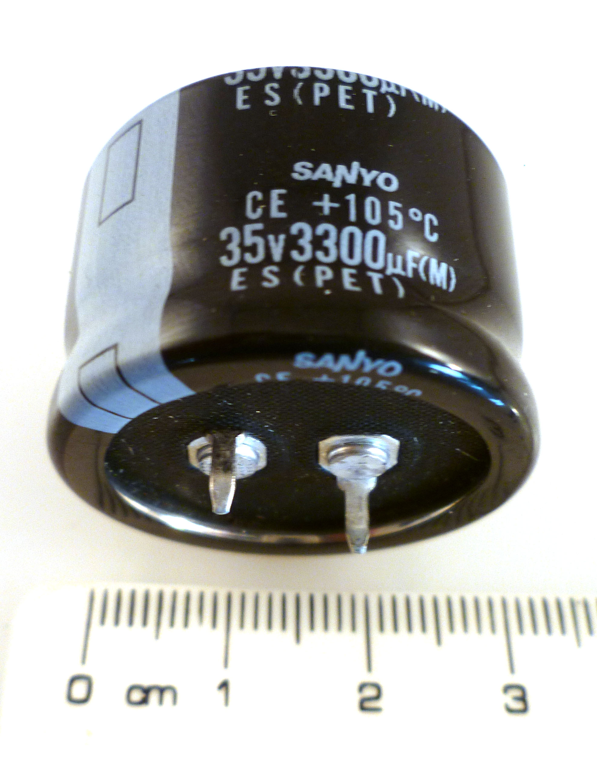 Sanyo 35PE3300ESC Electrolytic Capacitor 35v 3300uF 105'C OL0586A | Rich Electronics