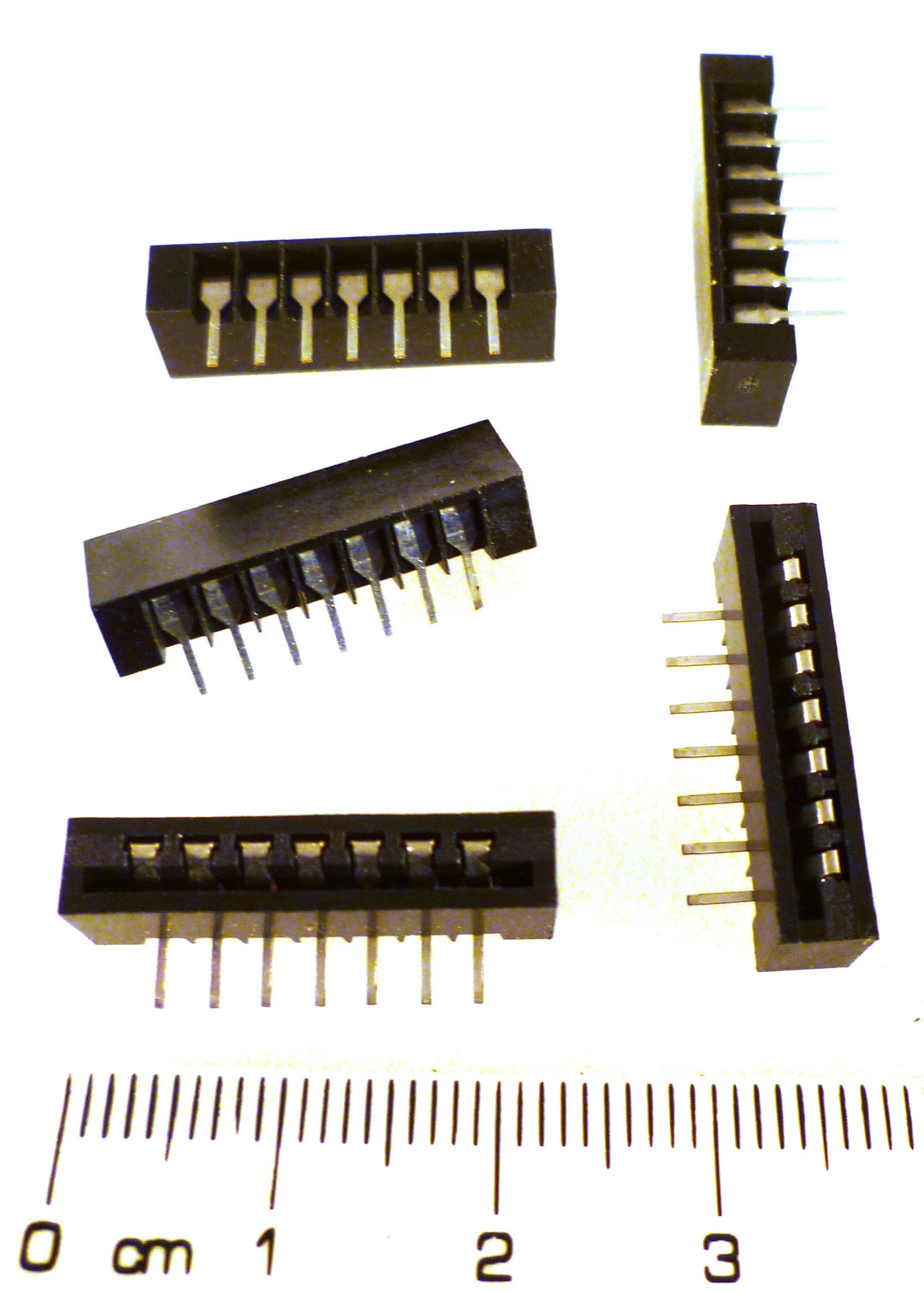 7 Way PCB Mount SIL Pinned Socket Receives 7 Way Edge Plug 5 Pieces ...