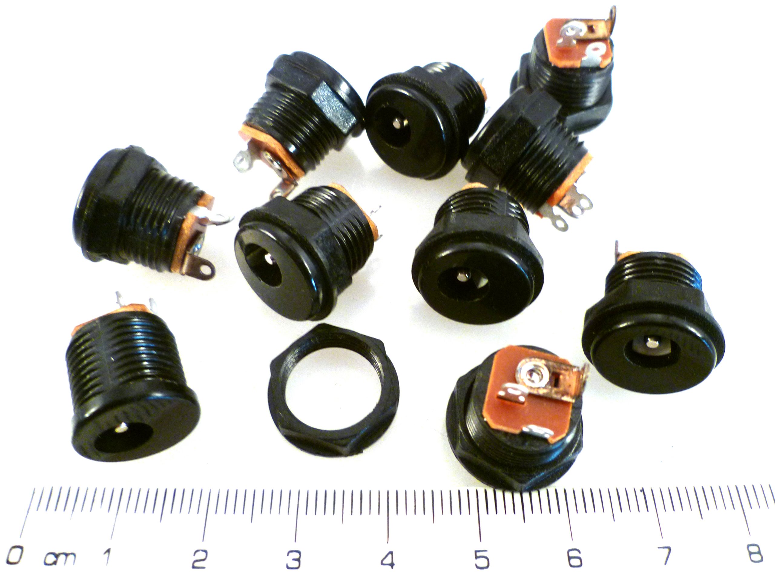 Panel Mount DC Power Jack Socket 5.5x2.1mm Centre Pin 10 Pieces OM0571B ...