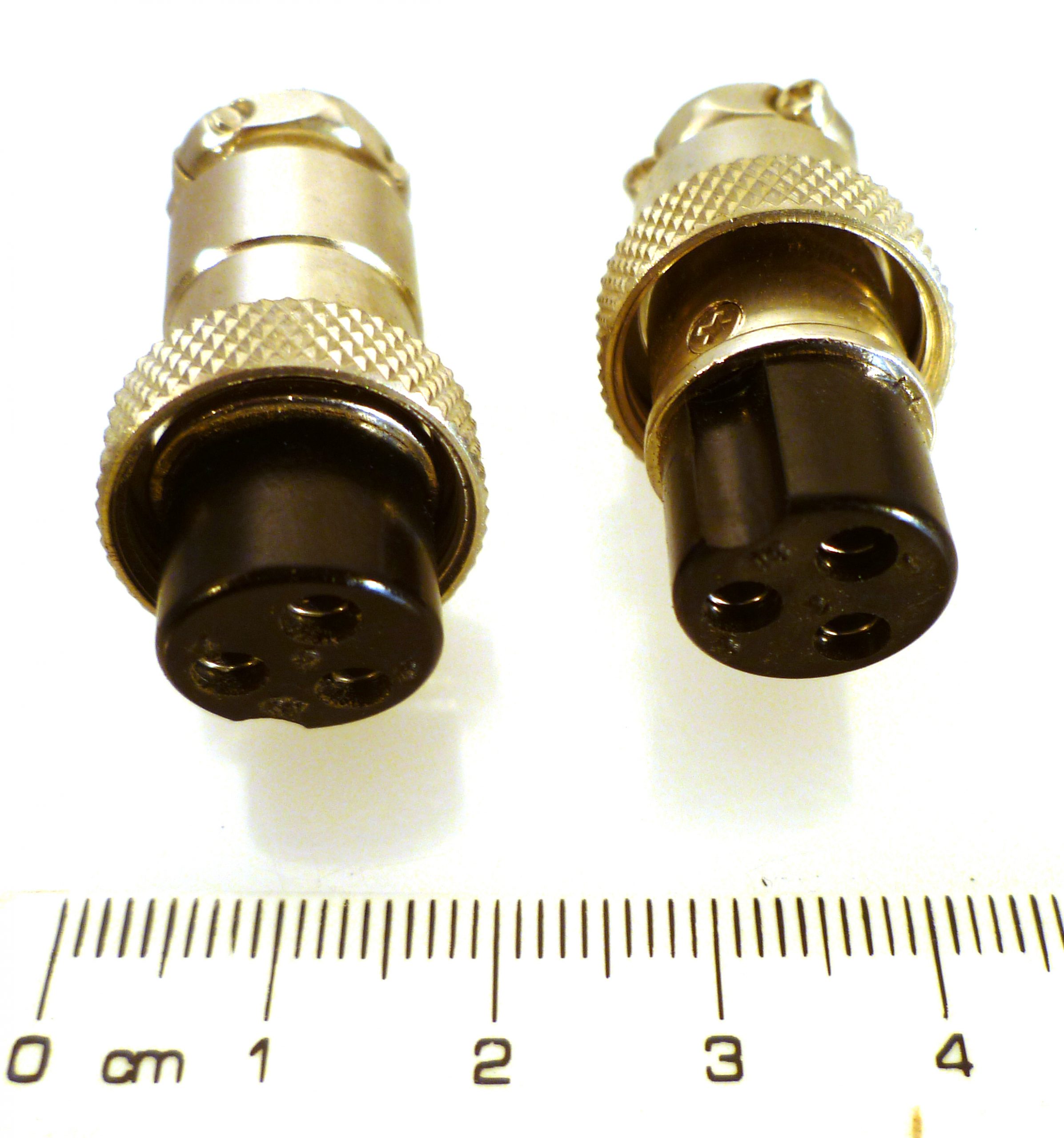 Cable Mounting 3 Pin Mic Socket GX16/4 2 Pieces OM0734Z8 | Rich Electronics