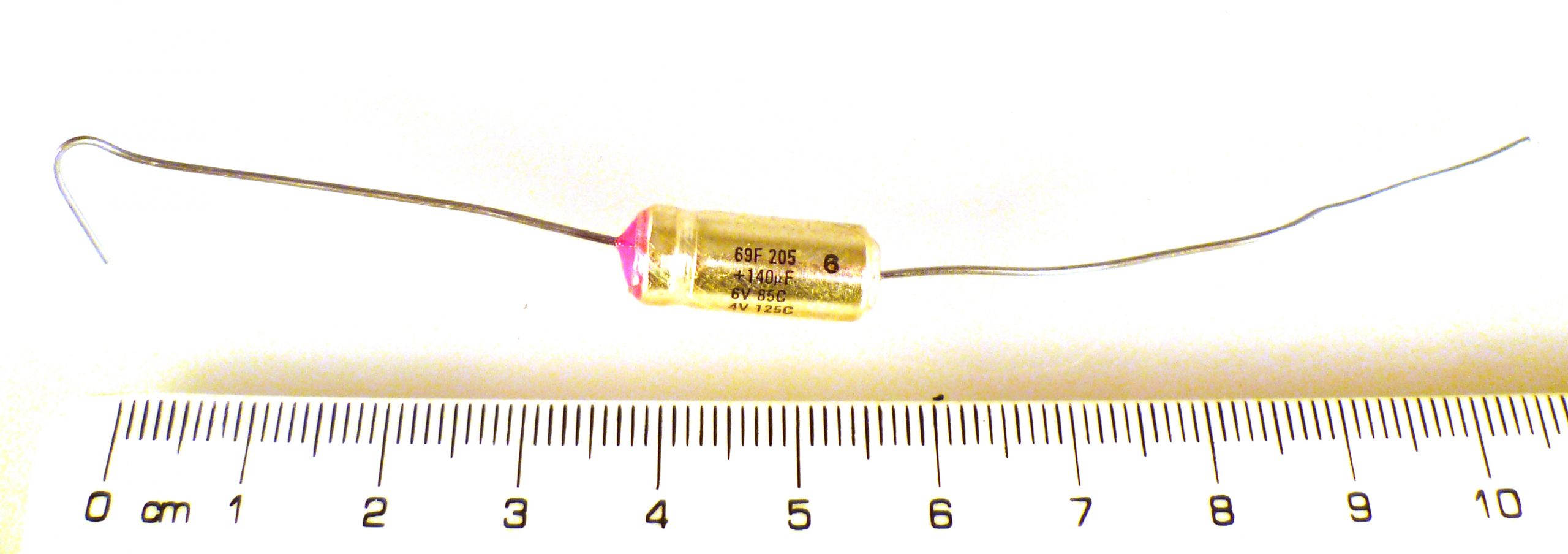 Tantalum Axial Capacitor Silver Case 140uF 6V 85'C 4V 125'C MBL2-14 ...