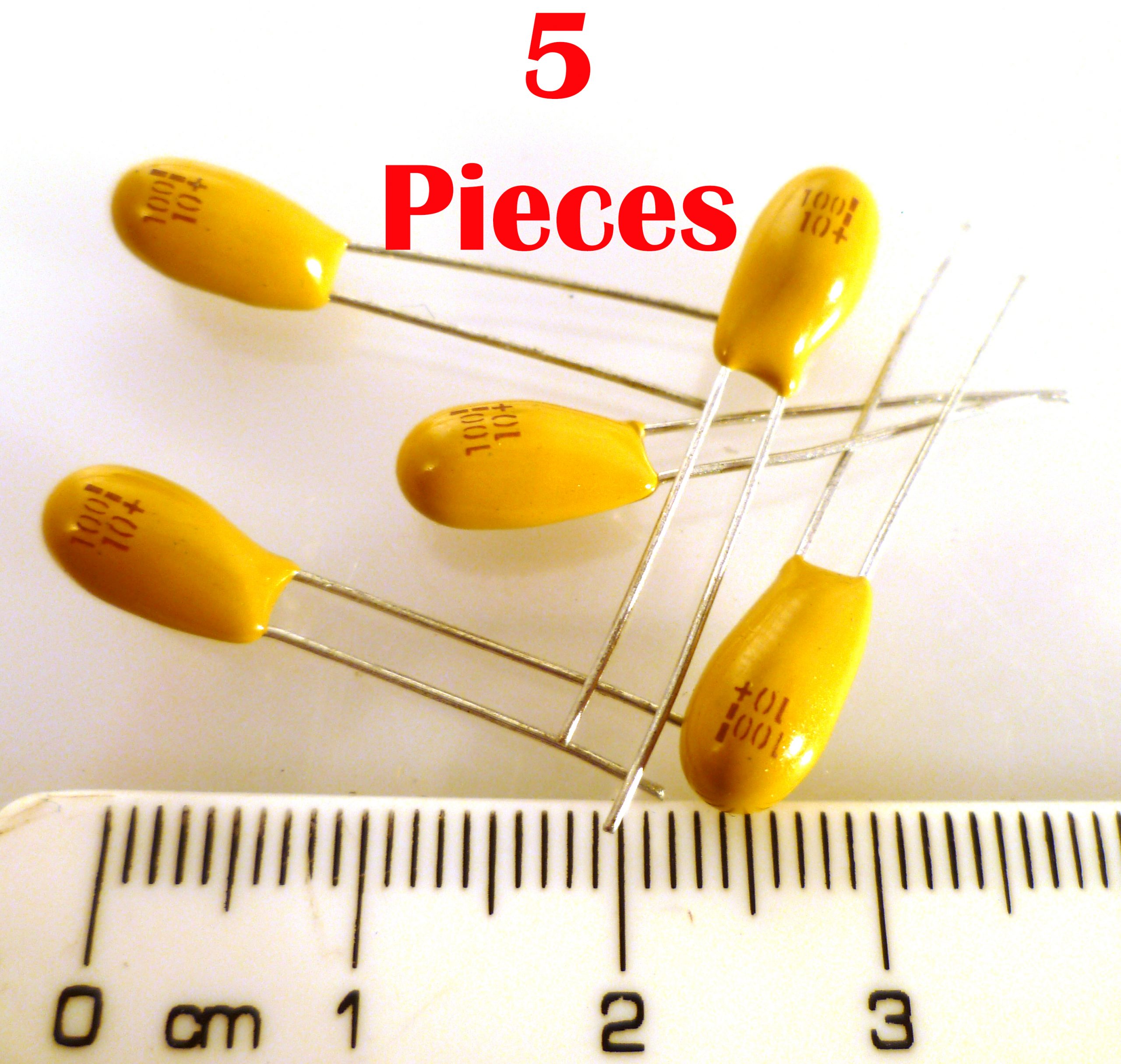 Suntan TS19001A101MSB0A0R Dipped Tantalum Capacitor 100uF 10V 5 Pieces ...