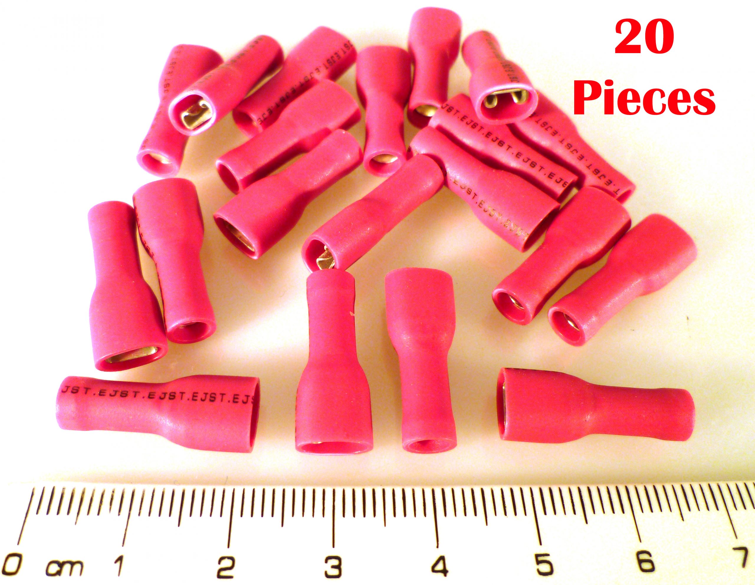 JST FLVDDF1.25-187A-5 Red Spade Socket 4.8mm 20 Pieces OM0958D | Rich Electronics