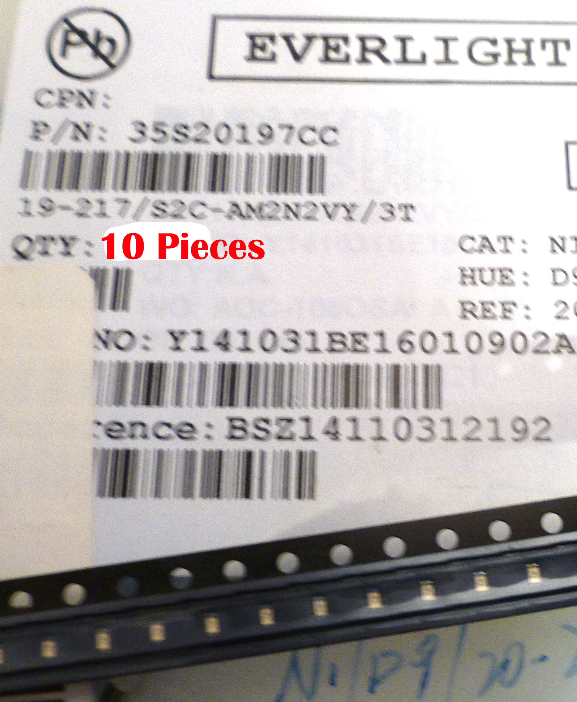 Everlight 19-217/S2C-AM2N2VY/3T 2-SMD Orange LED 611nm 10 Pieces ...