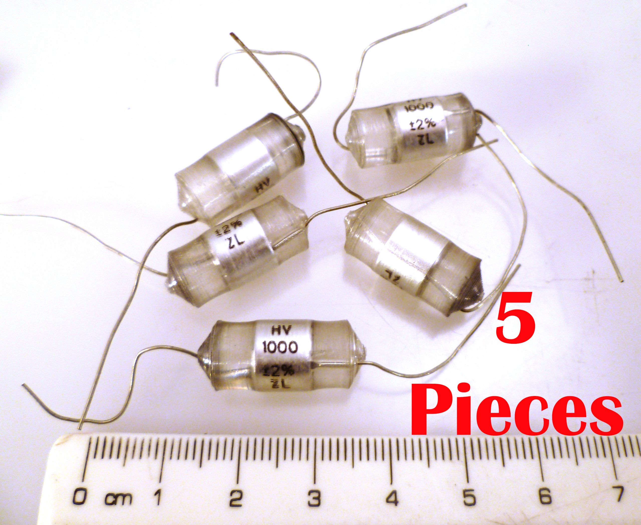 Polystyrene Axial Capacitor 1000pF 500Vdc 2% 5 Pieces MBD014P1 | Rich ...