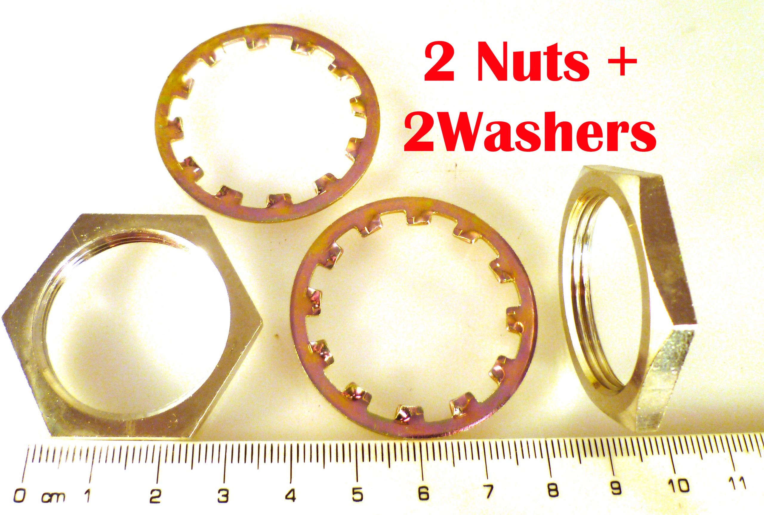 Nickel Plated Brass M28 Hexagonal Nut + Washer 2 Sets MBH027A | Rich ...