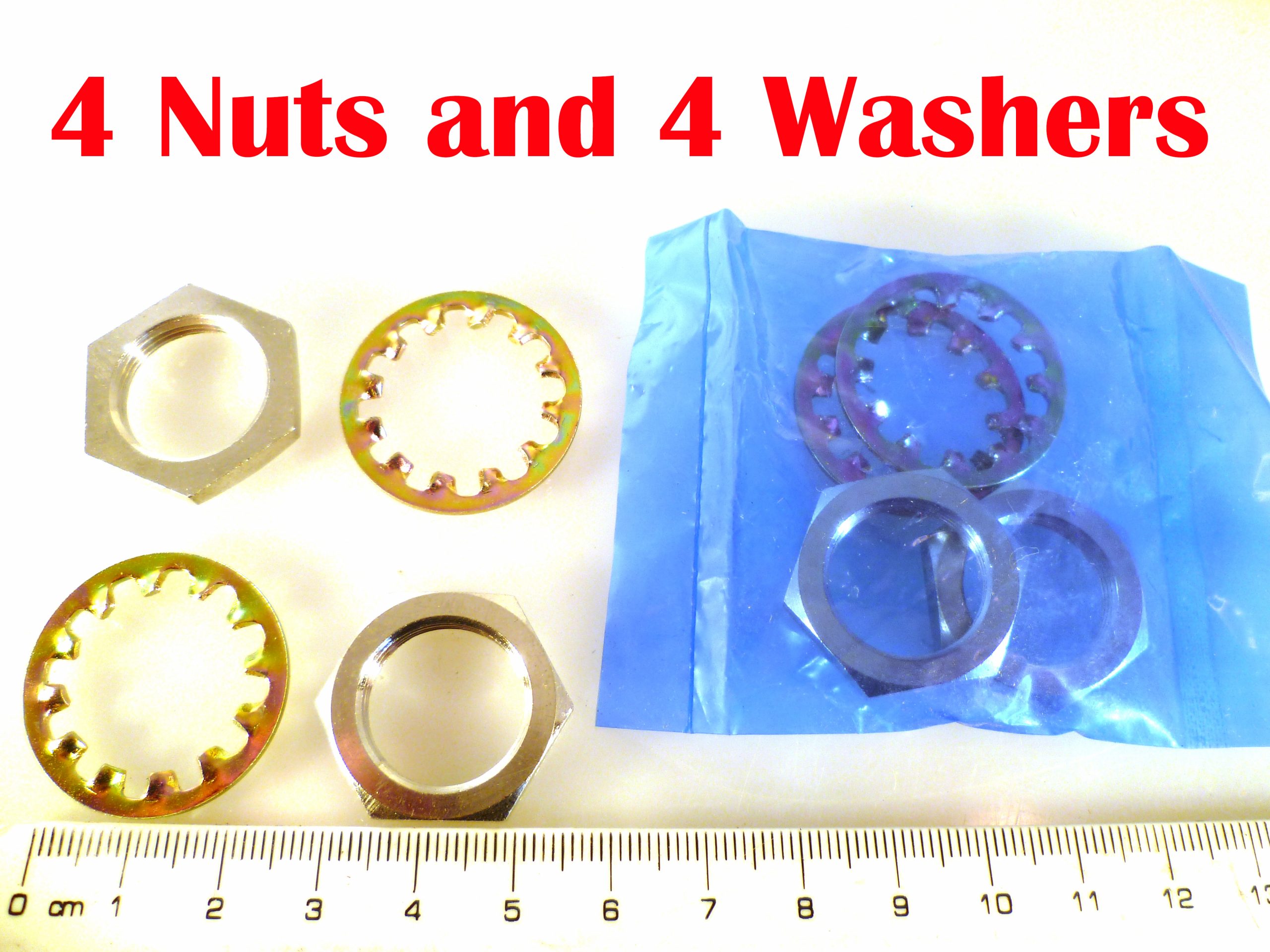 Nickel Plated Brass M17 Hexagonal Nut + Washer 4 Sets MBH027B | Rich ...