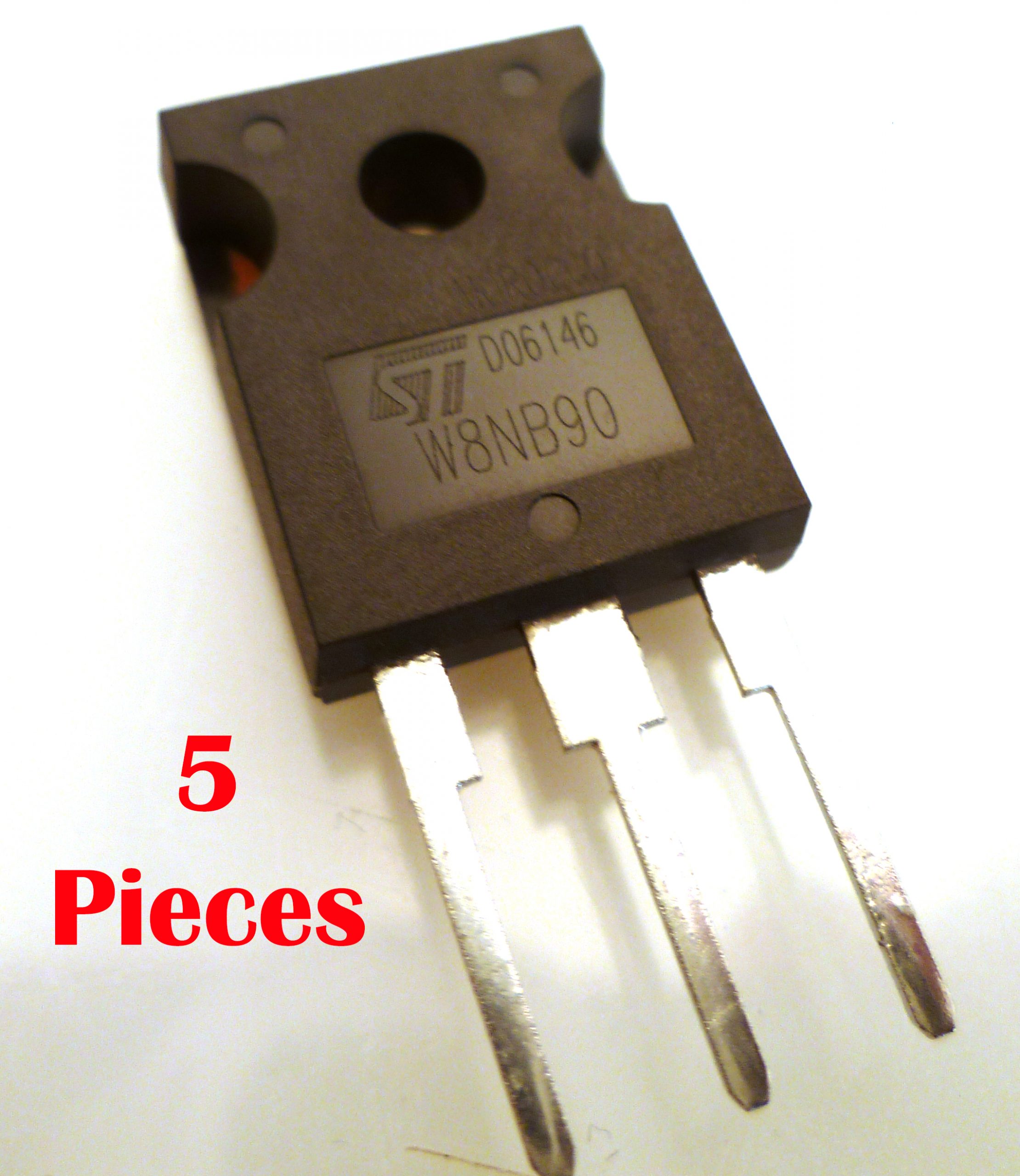 ST Microelectronics W8NB90 STM PowerMESH MOSFET 8A 900V TO-247 5 Pieces ...