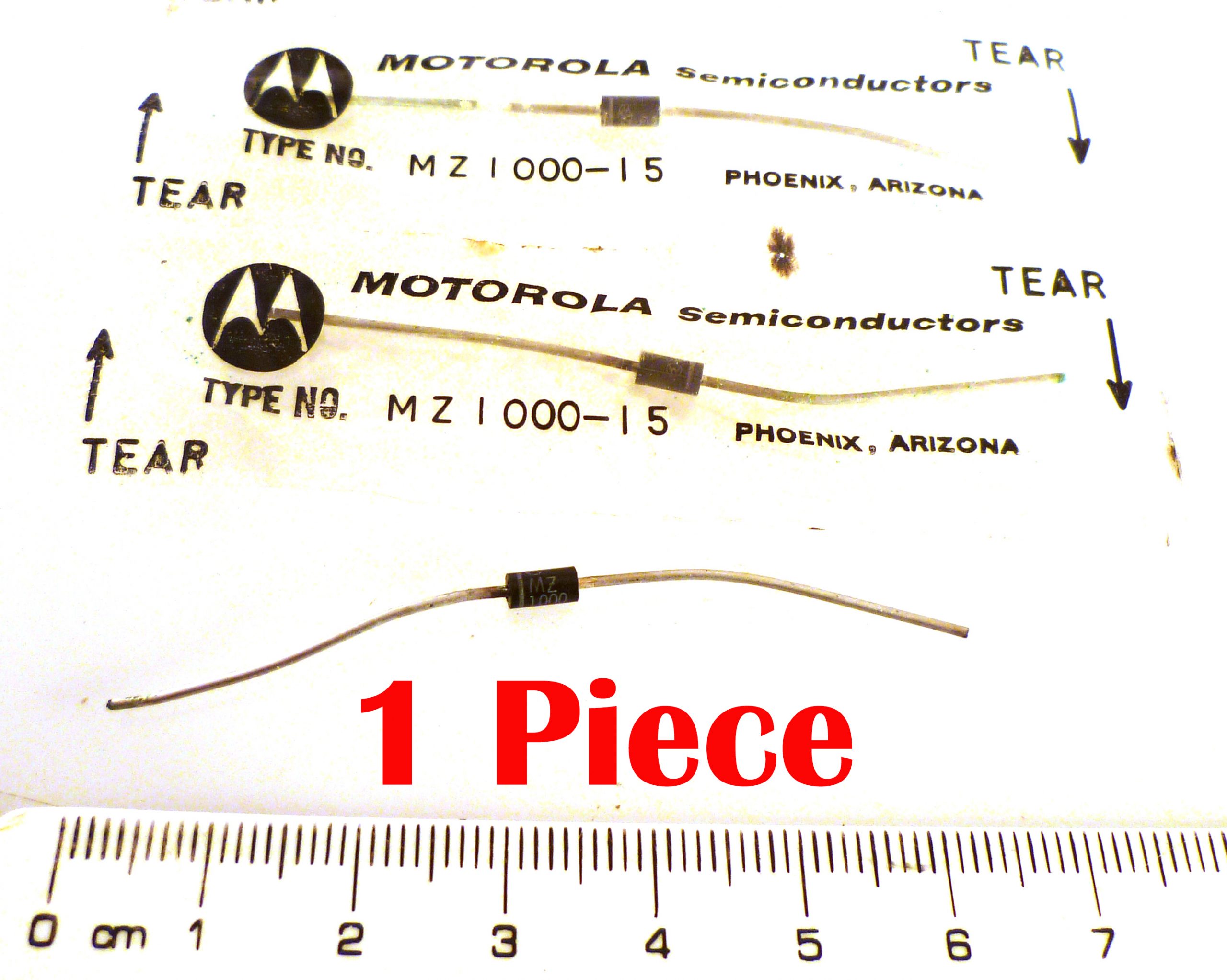 Motorola MZ1000-15 15V 500mW 5% Early/Vintage Zener Diode OMA0074A ...
