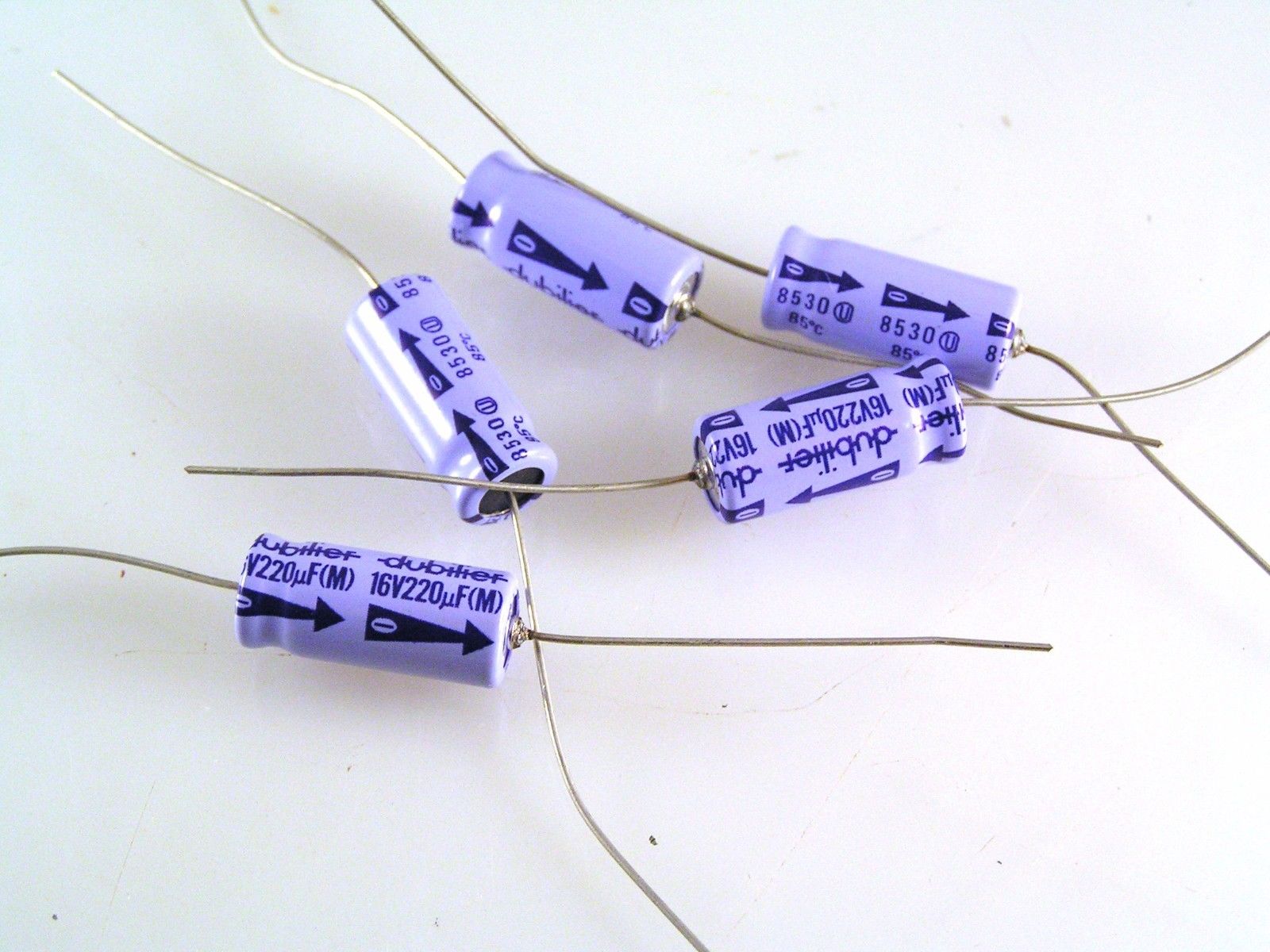 Dubilier Electrolytic Capacitor Axial 16V 220uF M 85'C 5 Pieces OL0524B ...