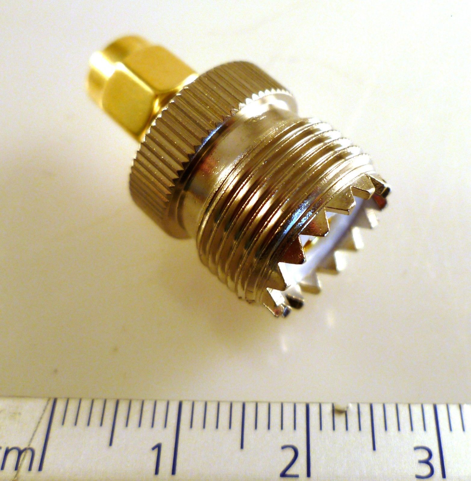 SMA Plug to SO239 Plug Adapter PTFE Insulator Gold Plated 50Ohm OM1114Y ...