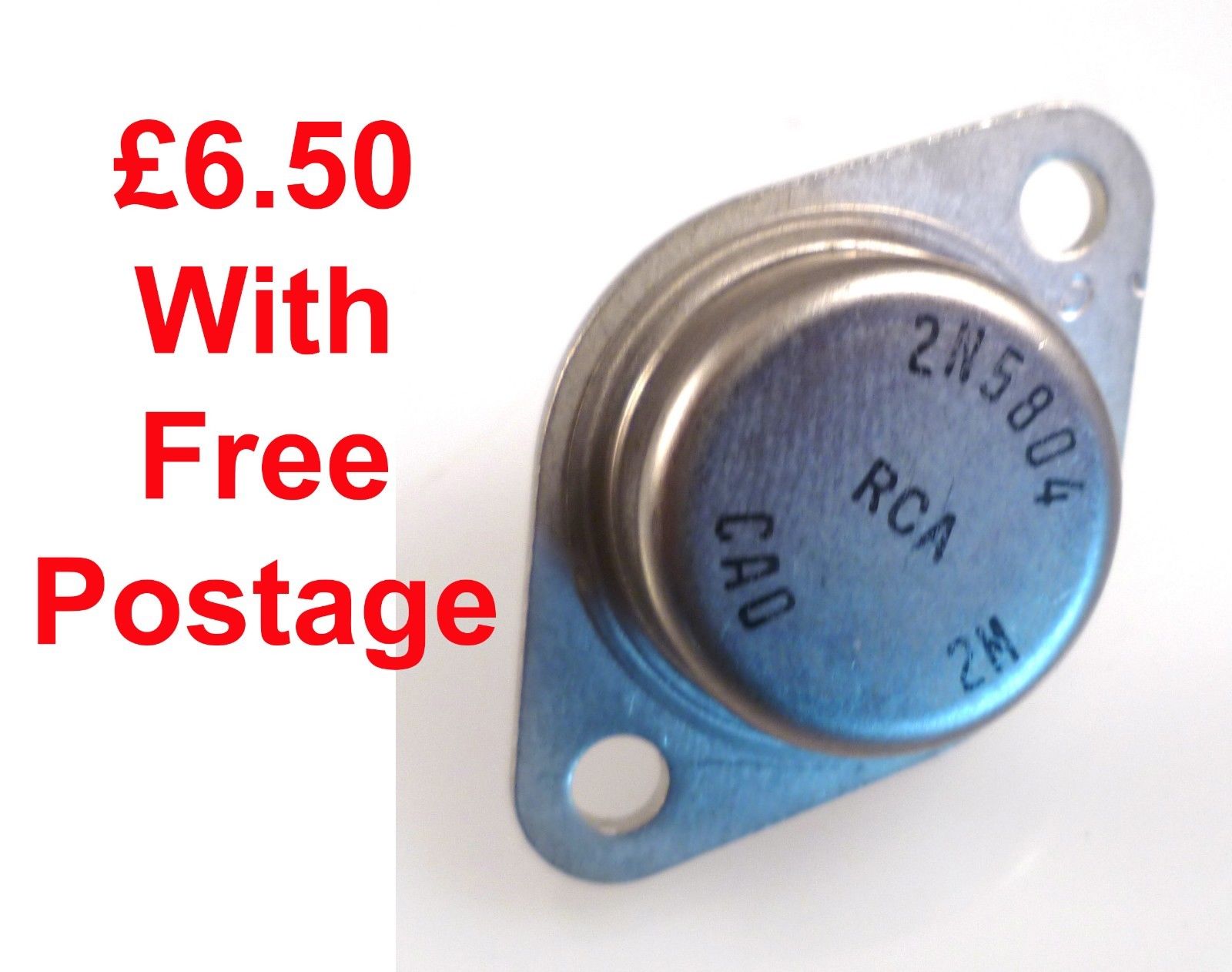 RCA 2N5804 Transistor Silicon NPN Power 170V 10A 150W TO3 Steel Package ...