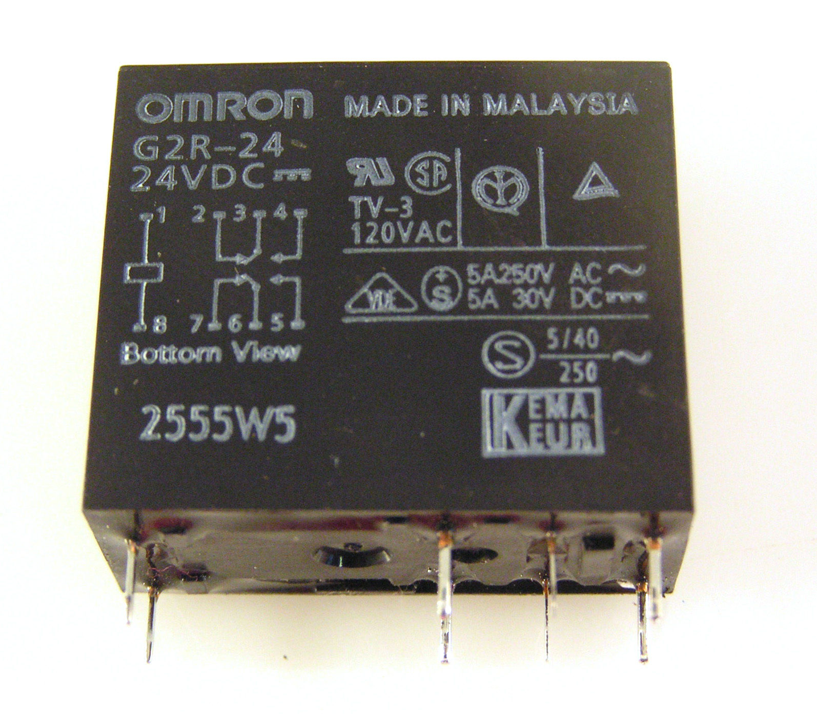 Omron G2R-24 Relay 24Vdc Coil DPDT 5A 250VAC/30VDC OM0304 | Rich Electronics