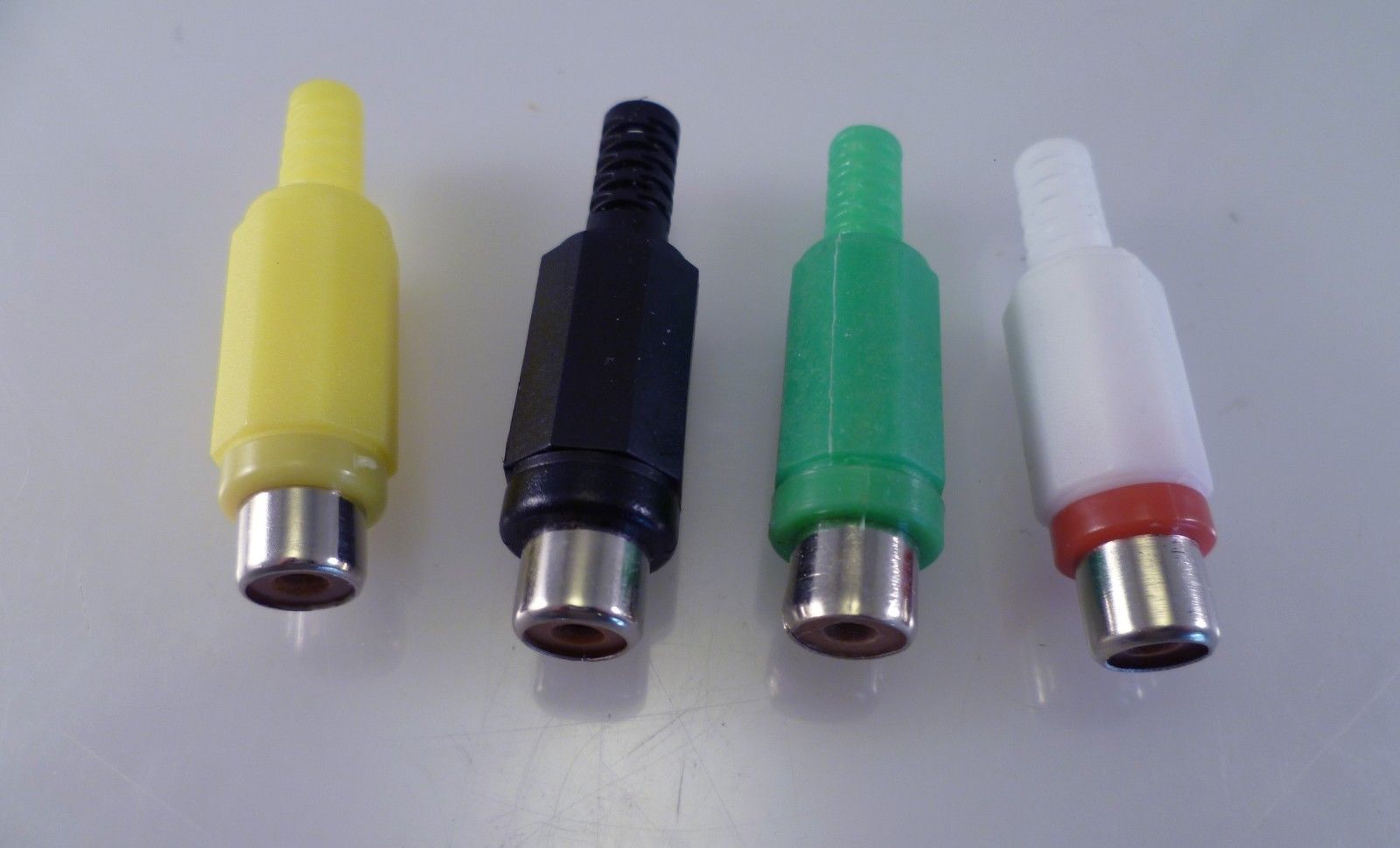Sleeved Phono/RCA in line Socket Black White Green or Yellow OM0473 ...