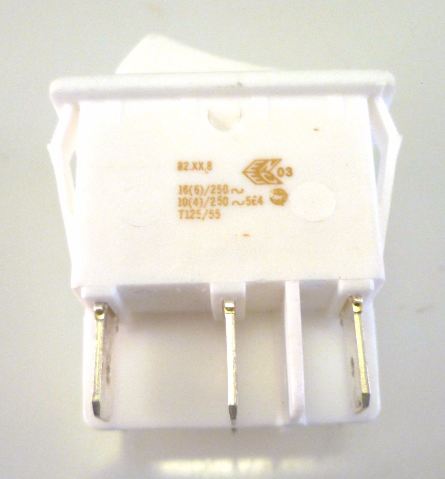 Everel 82.XX8 White Rocker Switch 10A 250VAC DPDT Marked 1, 0 and 2 ...