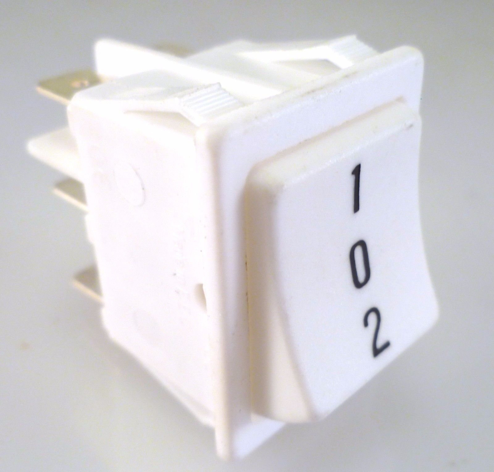 Everel 82.XX8 White Rocker Switch 10A 250VAC DPDT Marked 1, 0 and 2 ...