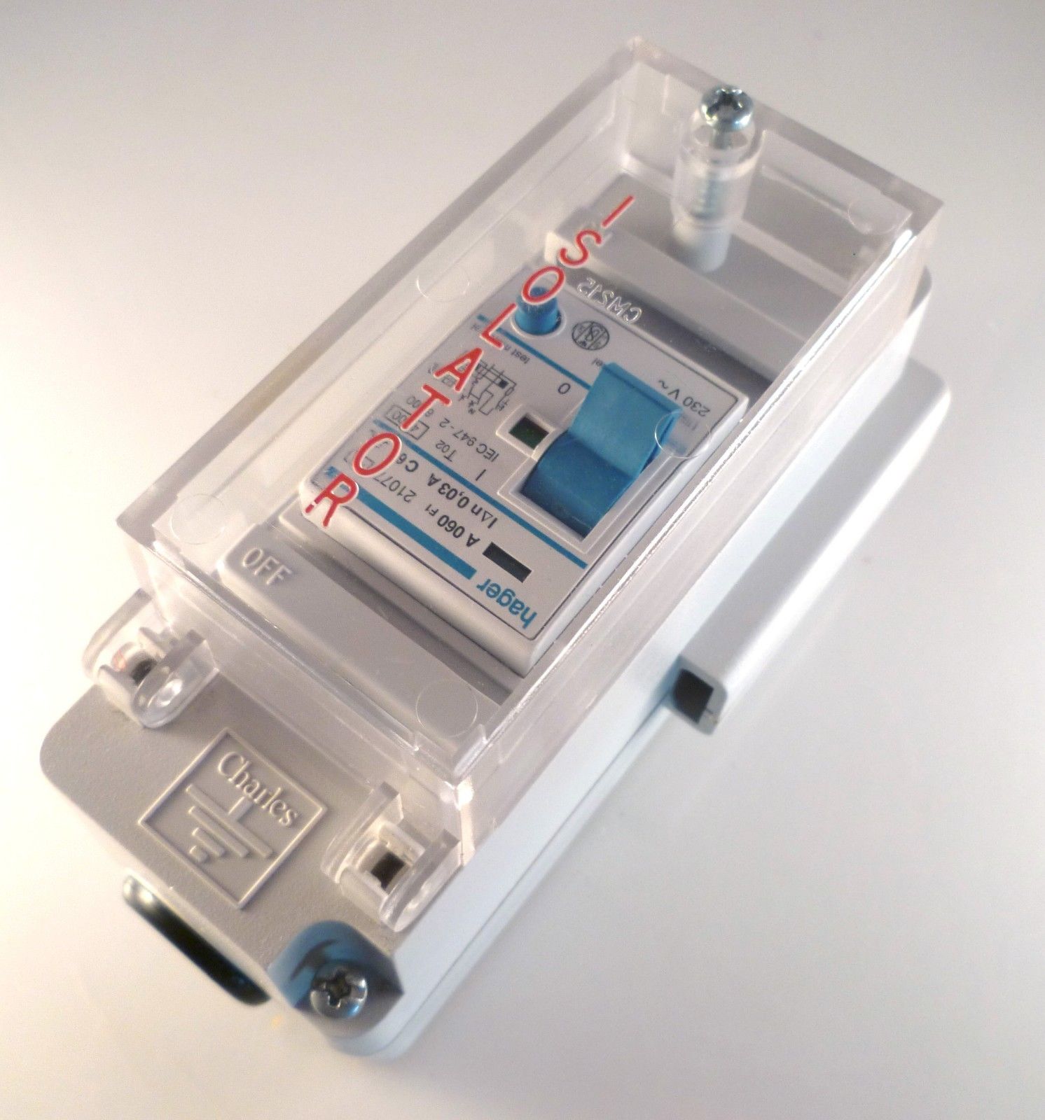 Hager 6A A060 F1 21077 Type C 4.5kA 30mA Dble Pole MCB Lockable ...