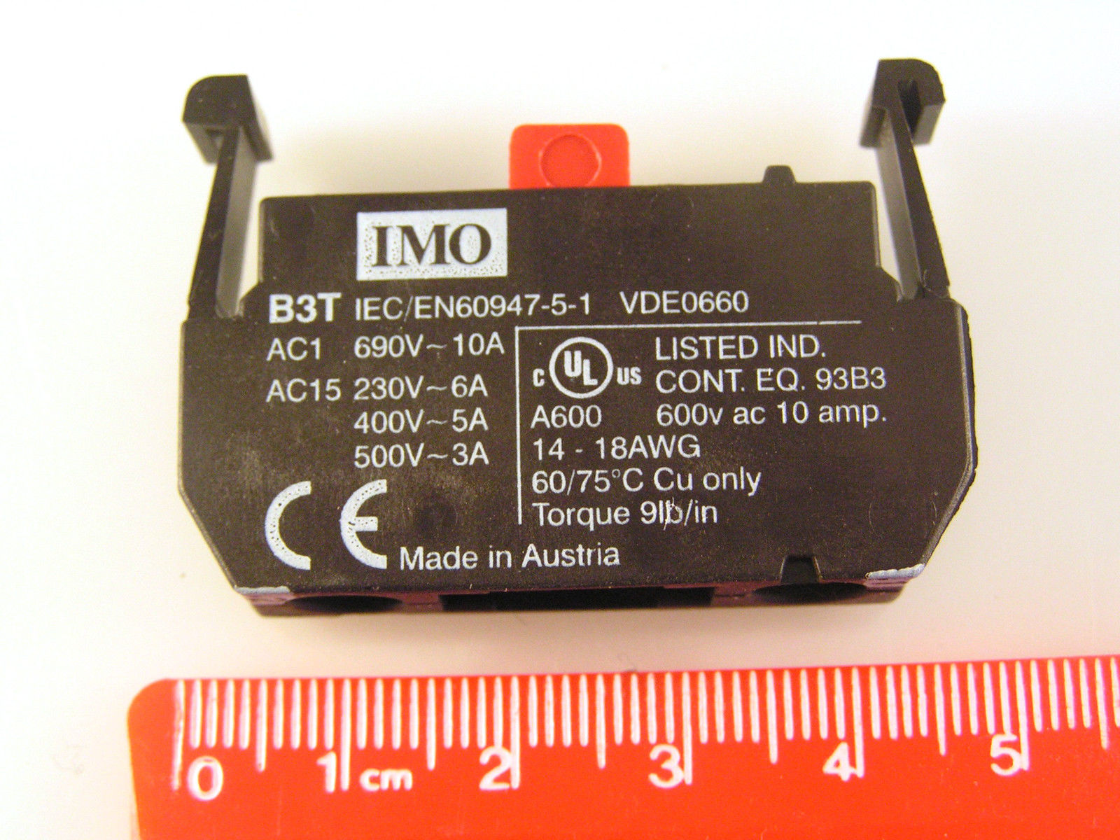 IMO B3T01 Contact Block Switch 1N/C Clips Onto B3S/B3M 690V MBF016B | Rich Electronics