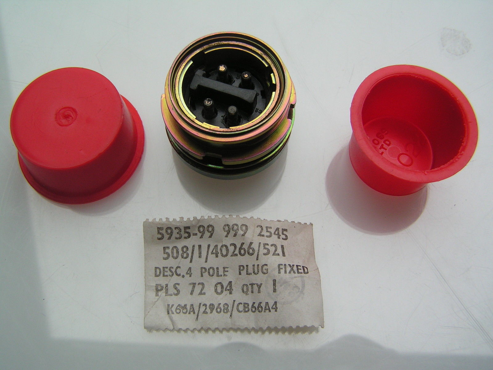 Plessey Connector 508/1/40266/521 4 Pin Plug Mil spec style OM488 ...