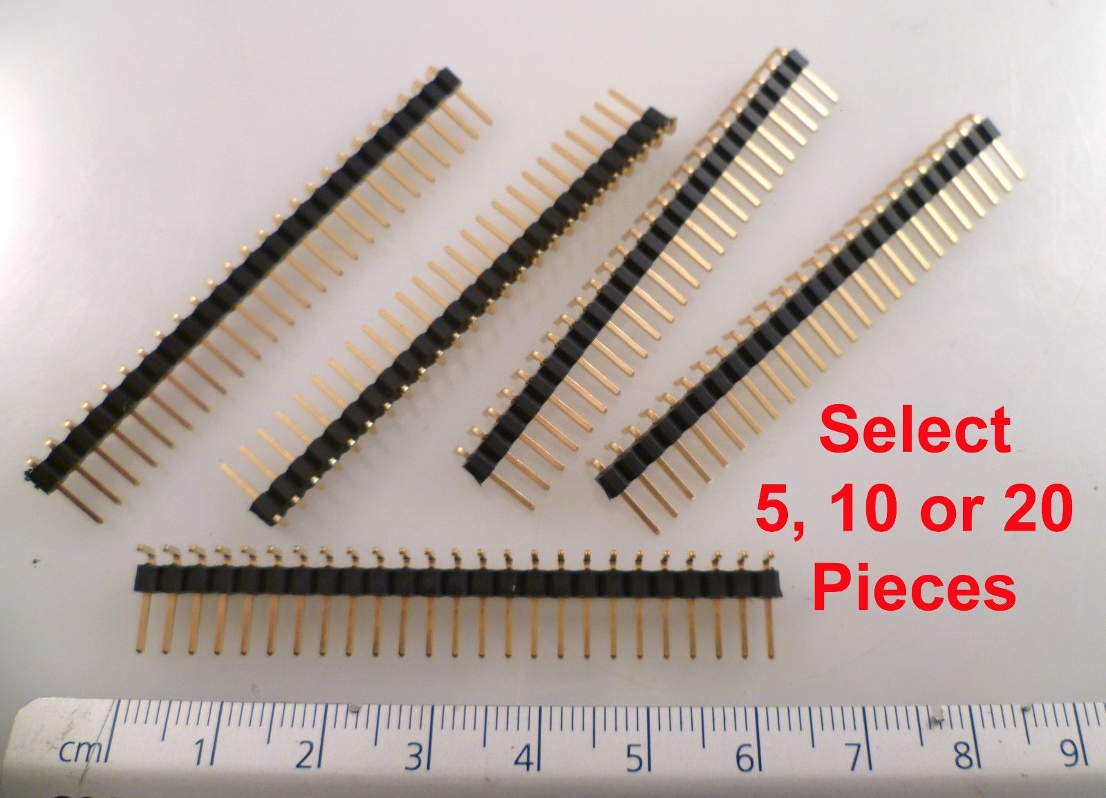 SAE R/Angled PCB 25 Way SIL Header Plug Gold 2.54mm 0.1in Pitch OM0964C ...